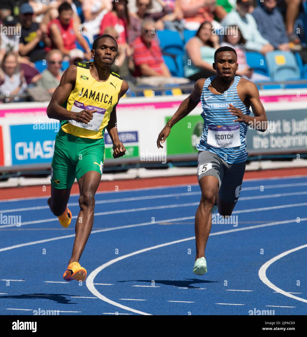 Nathon Allen and Leungo Scotch competing in the men's 400m heats at the ...