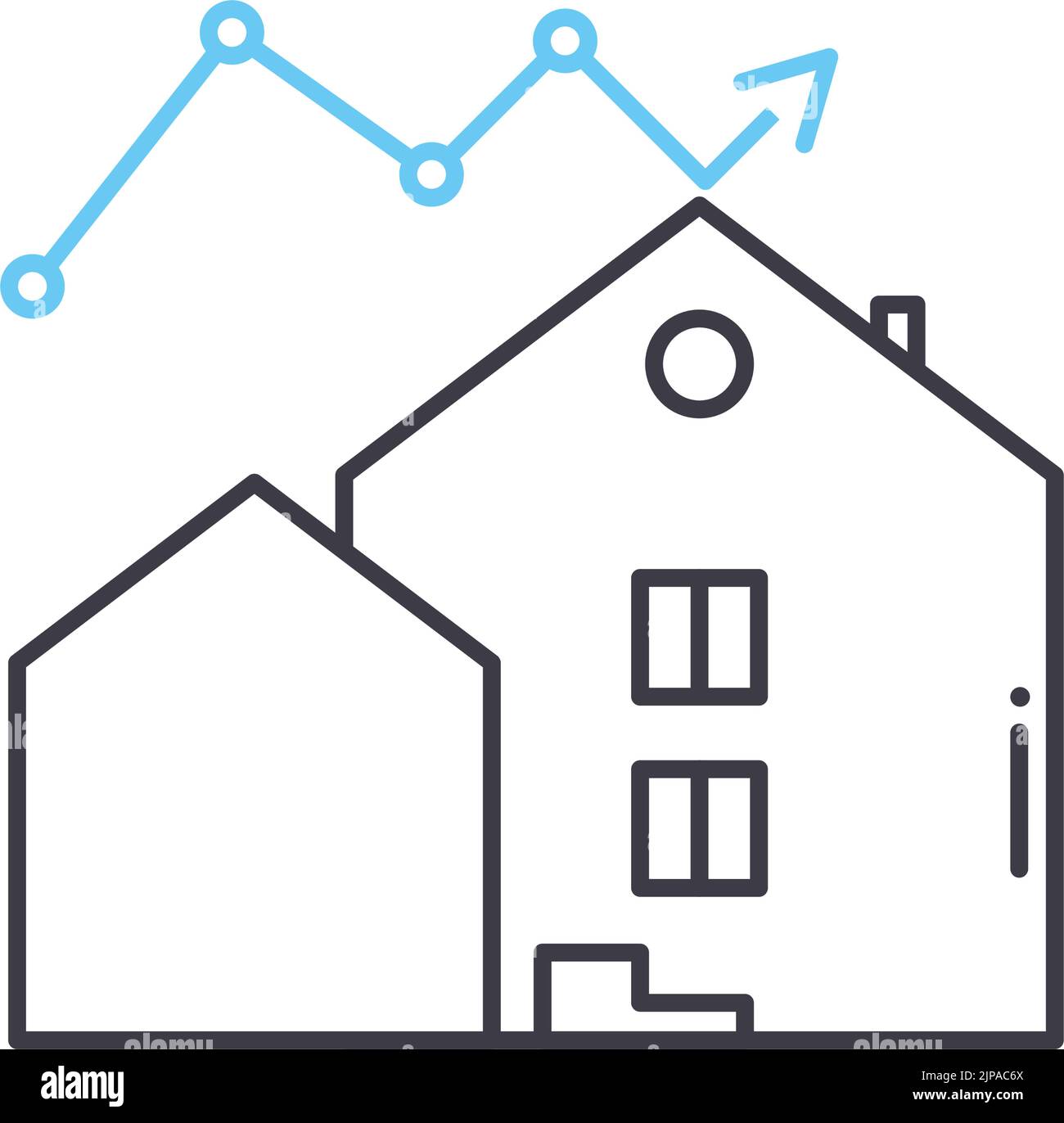 home equity line icon, outline symbol, vector illustration, concept ...