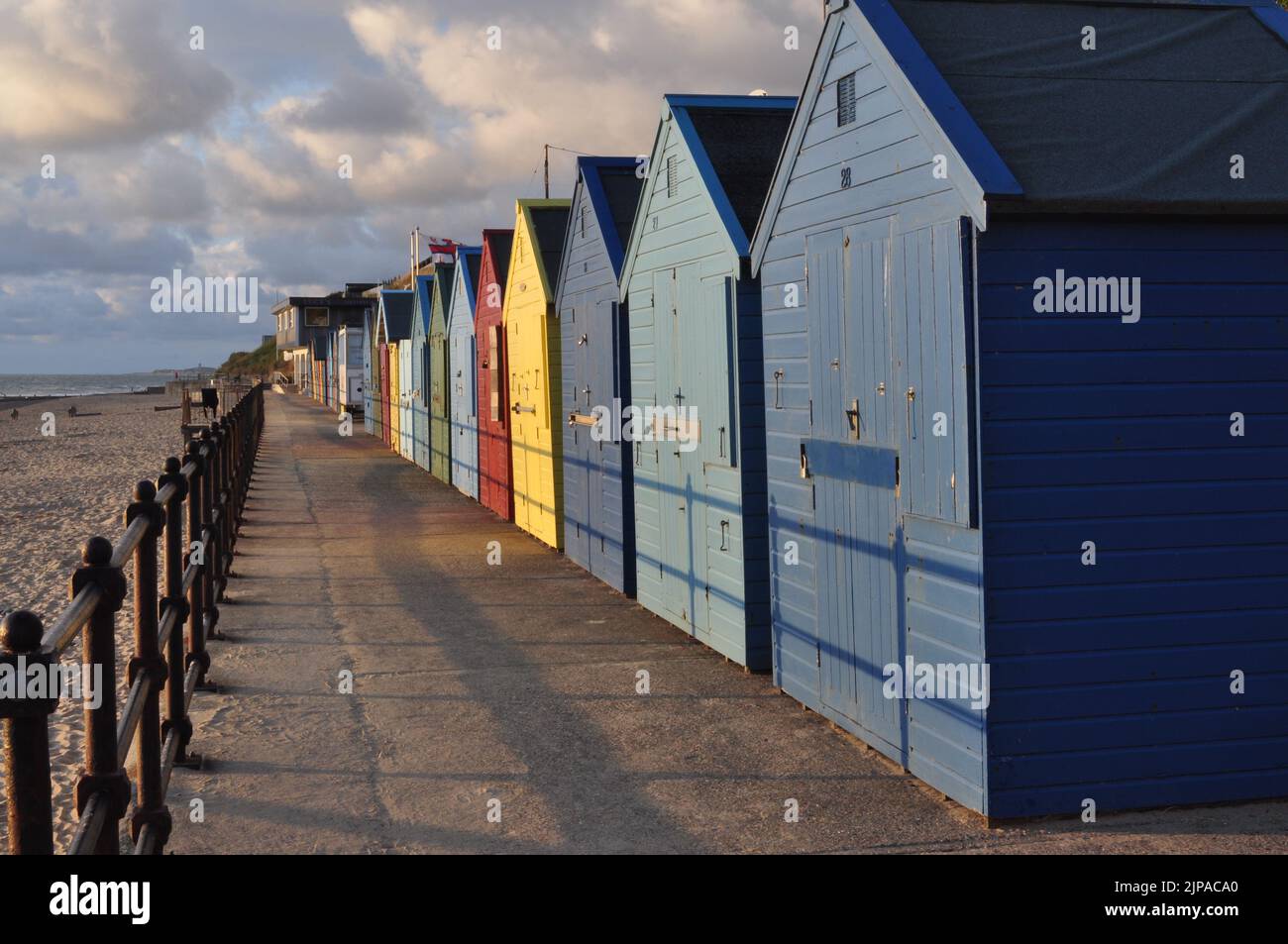 Beach huts at Mundesley, Norfolk, England, UK Stock Photo - Alamy