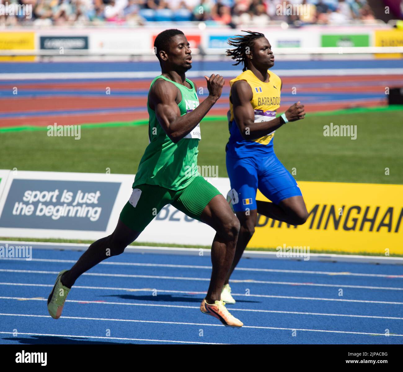 Samson Oghenewegba Nathaniel and Kyle Gale competing in the men's 400m ...