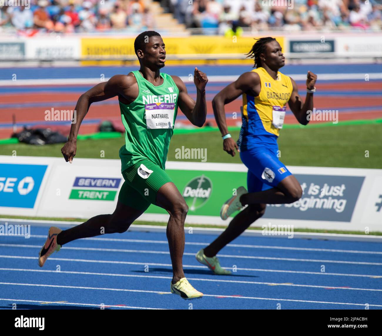 Samson Oghenewegba Nathaniel and Kyle Gale competing in the men's 400m ...