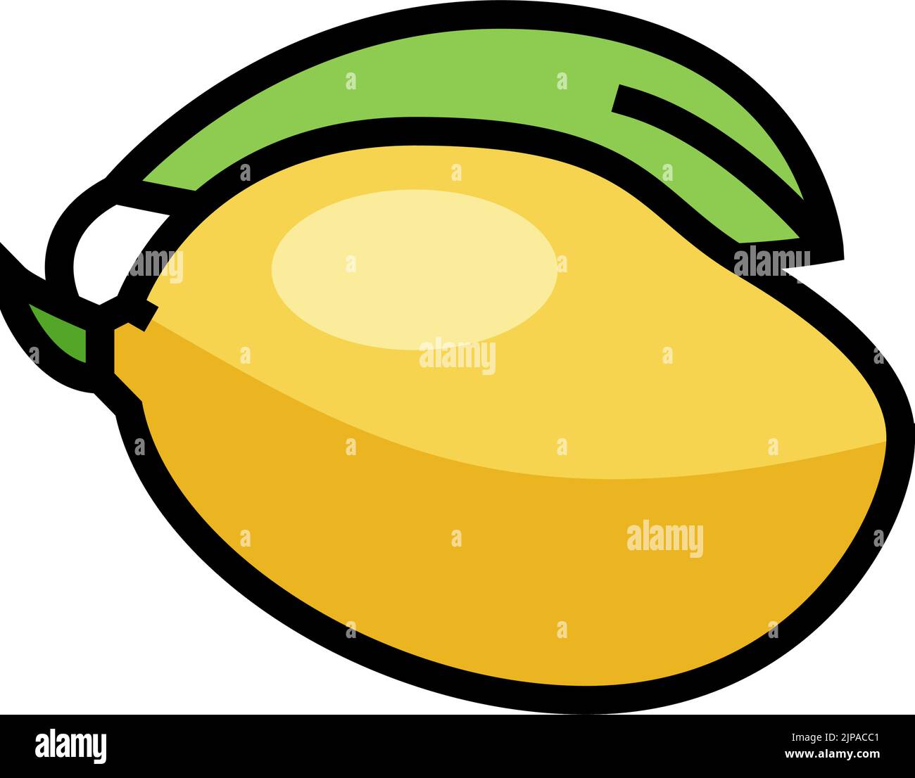 mango yellow leaf fruit color icon vector illustration Stock Vector ...