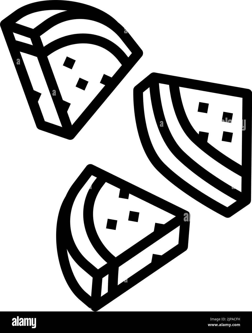 watermelon slice food cut line icon vector illustration Stock Vector ...