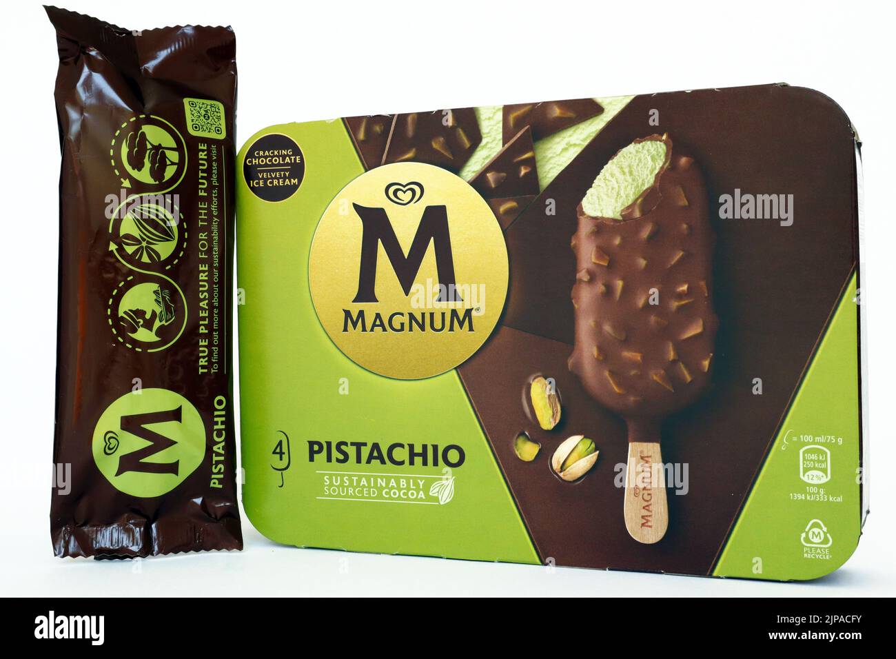 MAGNUM Pistachio Ice Cream. Magnum is a brand of Unilever Stock Photo ...