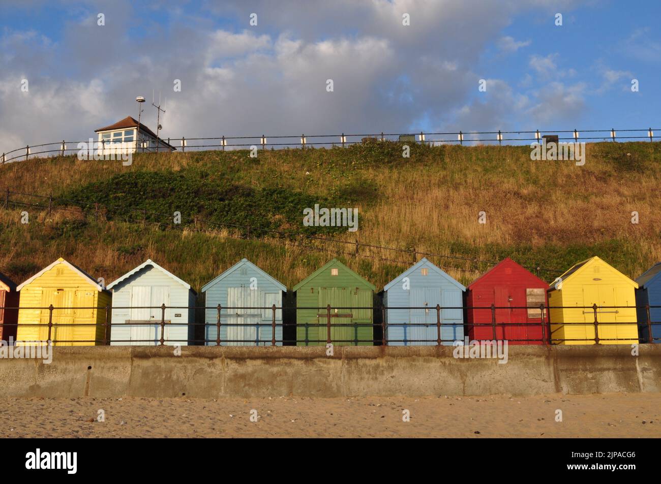 Beach huts at Mundesley, Norfolk, England, UK Stock Photo - Alamy