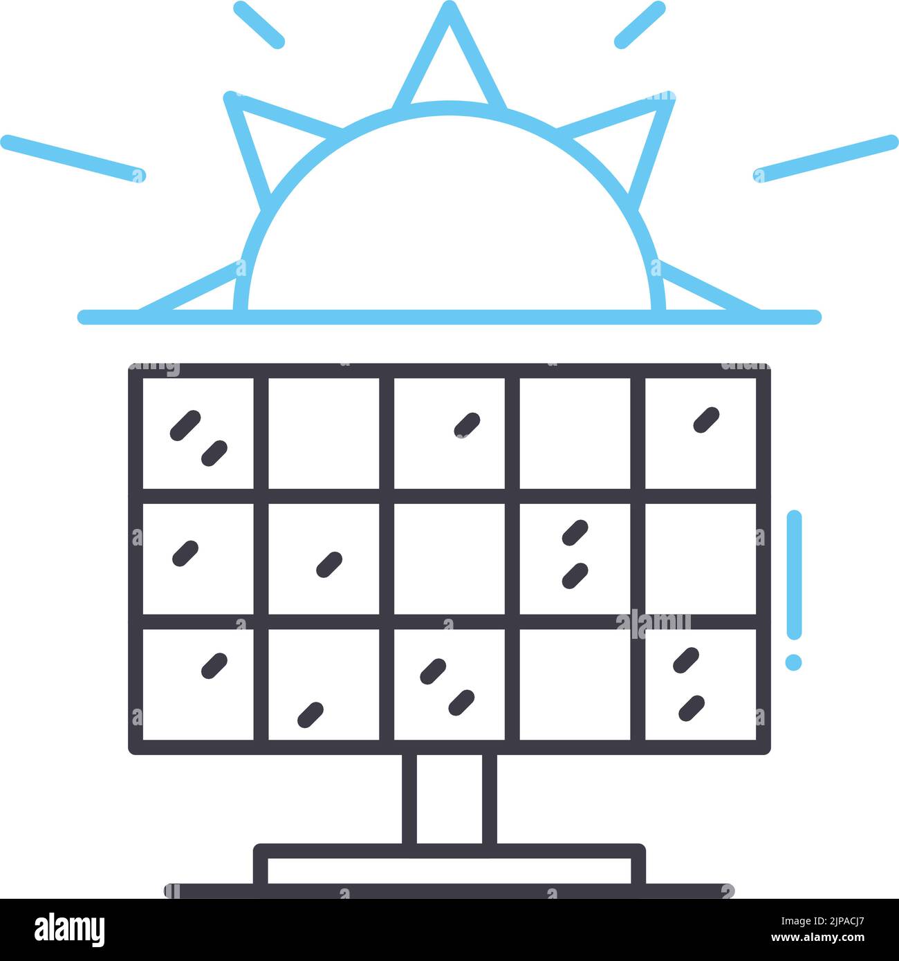 solar energy line icon, outline symbol, vector illustration, concept ...