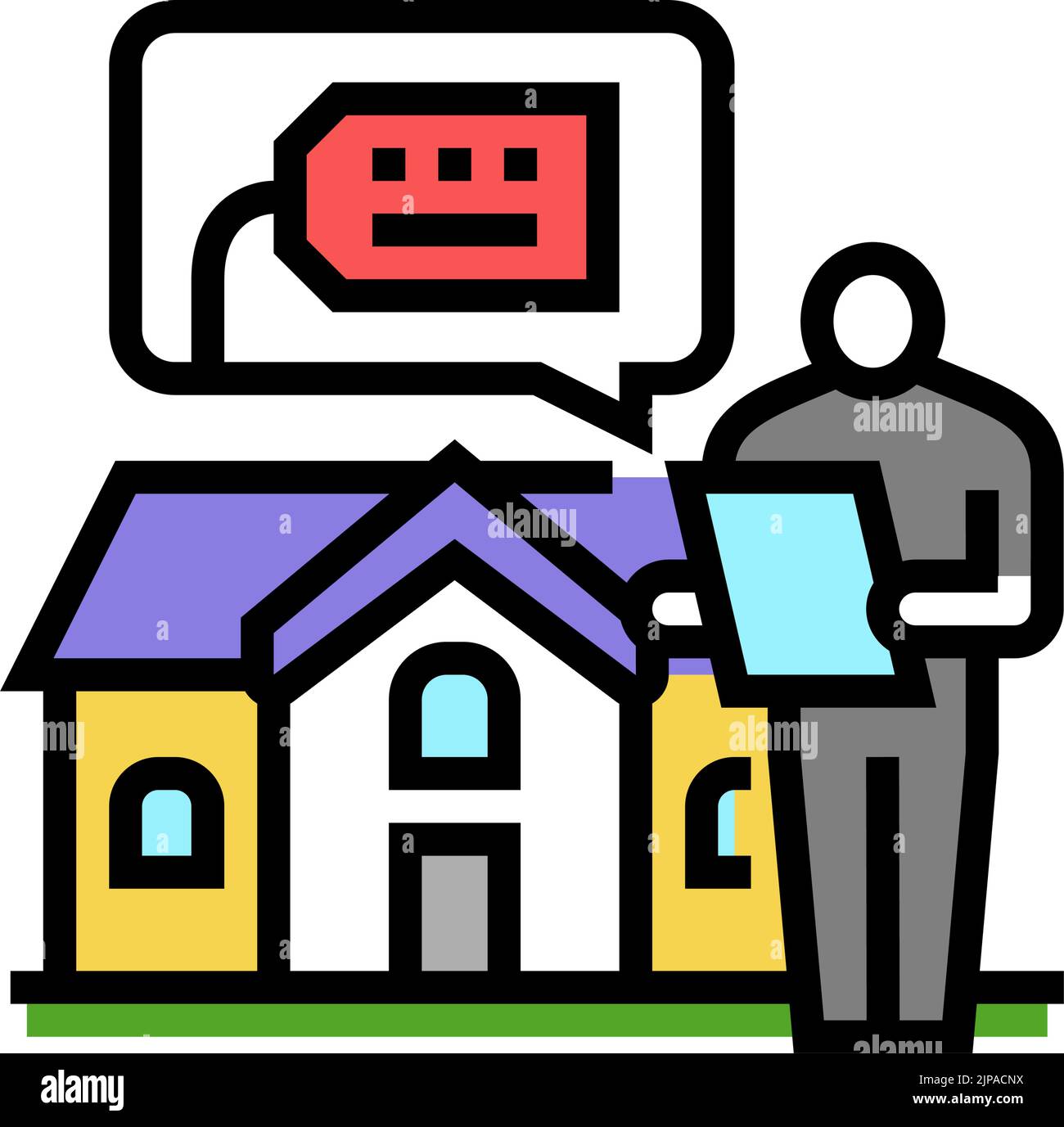 broker rental property estate home color icon vector illustration Stock ...