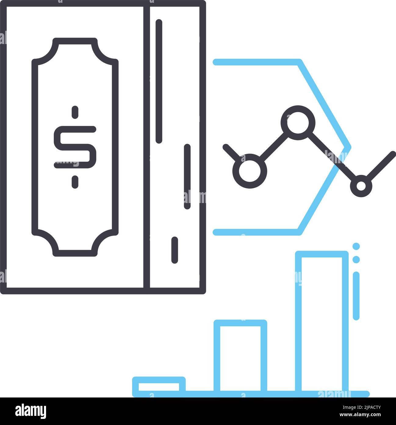 investment analysis line icon, outline symbol, vector illustration ...