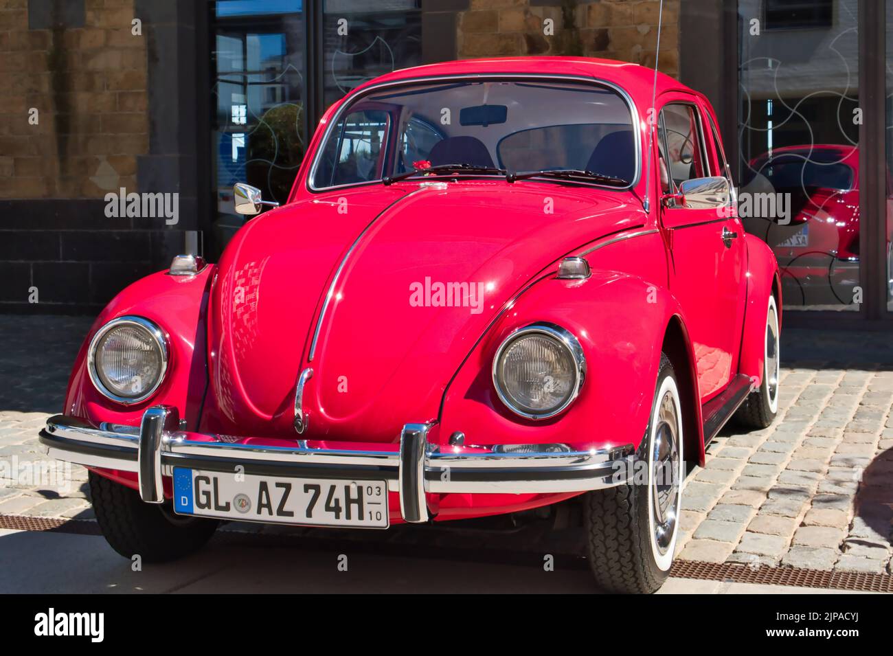 Volkswagen, red VW Beetle from the sixties at the classic car ...