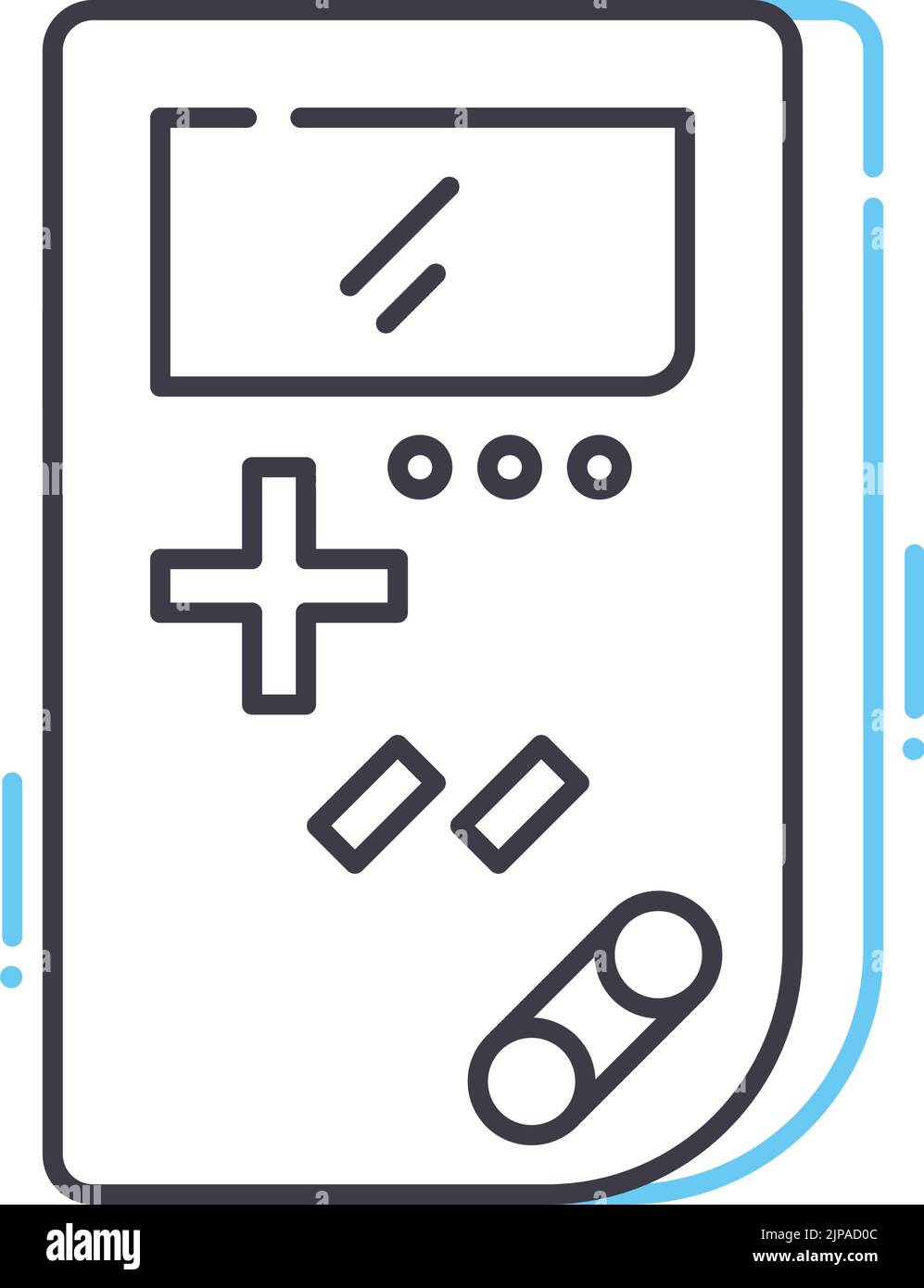 handheld game line icon, outline symbol, vector illustration, concept ... handheld game line icon, outline symbol, vector illustration, concept ...
