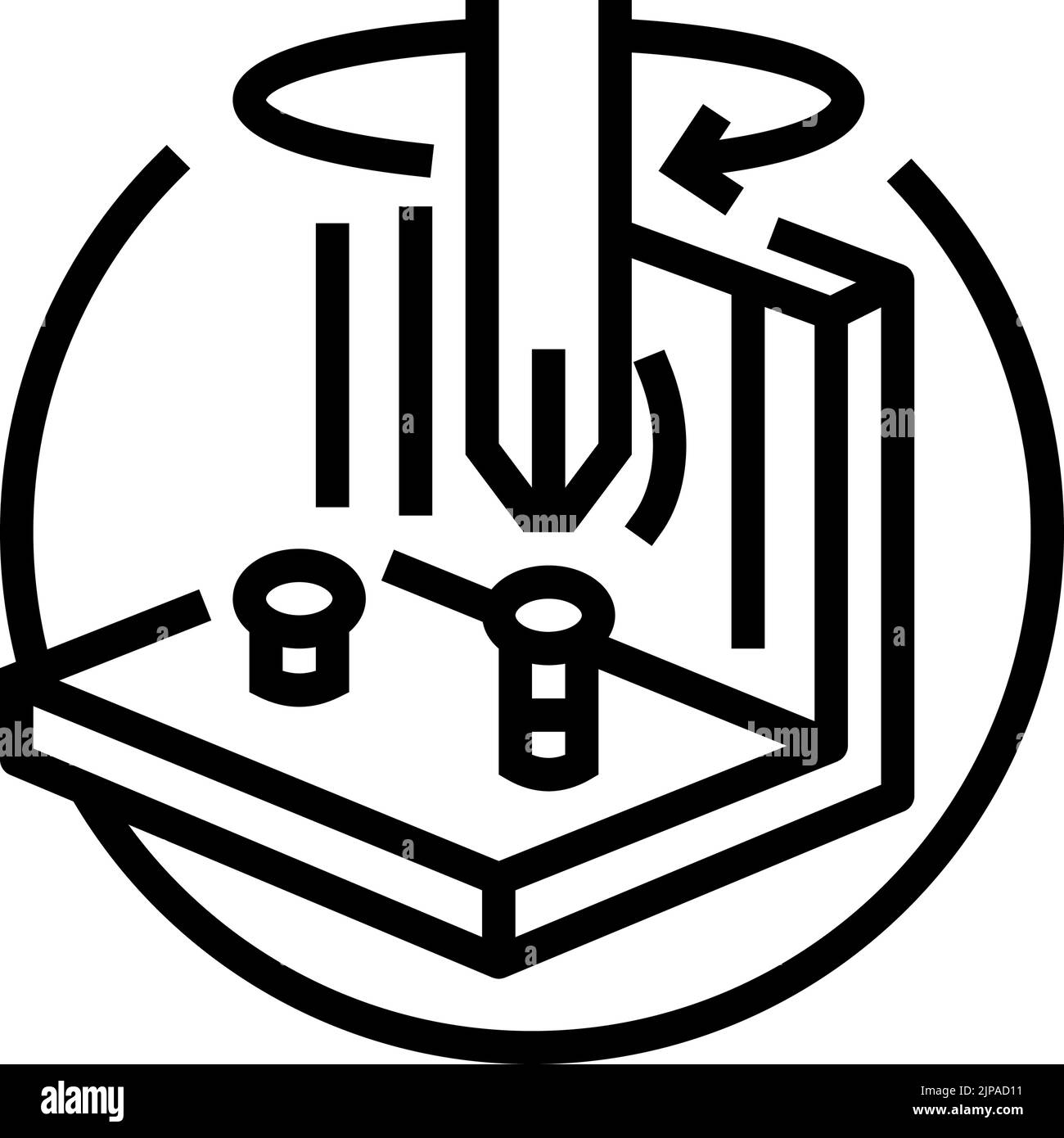 tighten screw screwdriver assembly furniture line icon vector ...