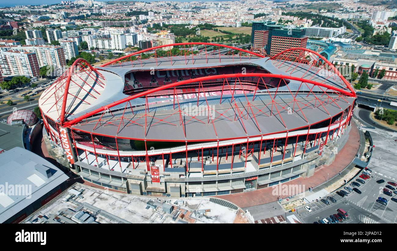 Aerial view of the Benfica Stadium home to the S.L. Benfica football ...