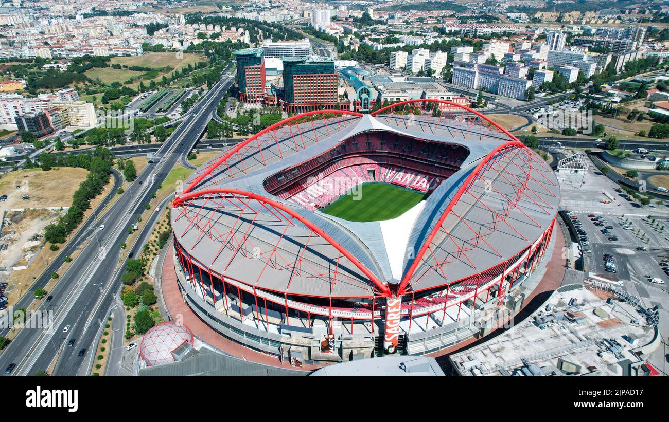 Aerial view of the Benfica Stadium home to the S.L. Benfica football ...