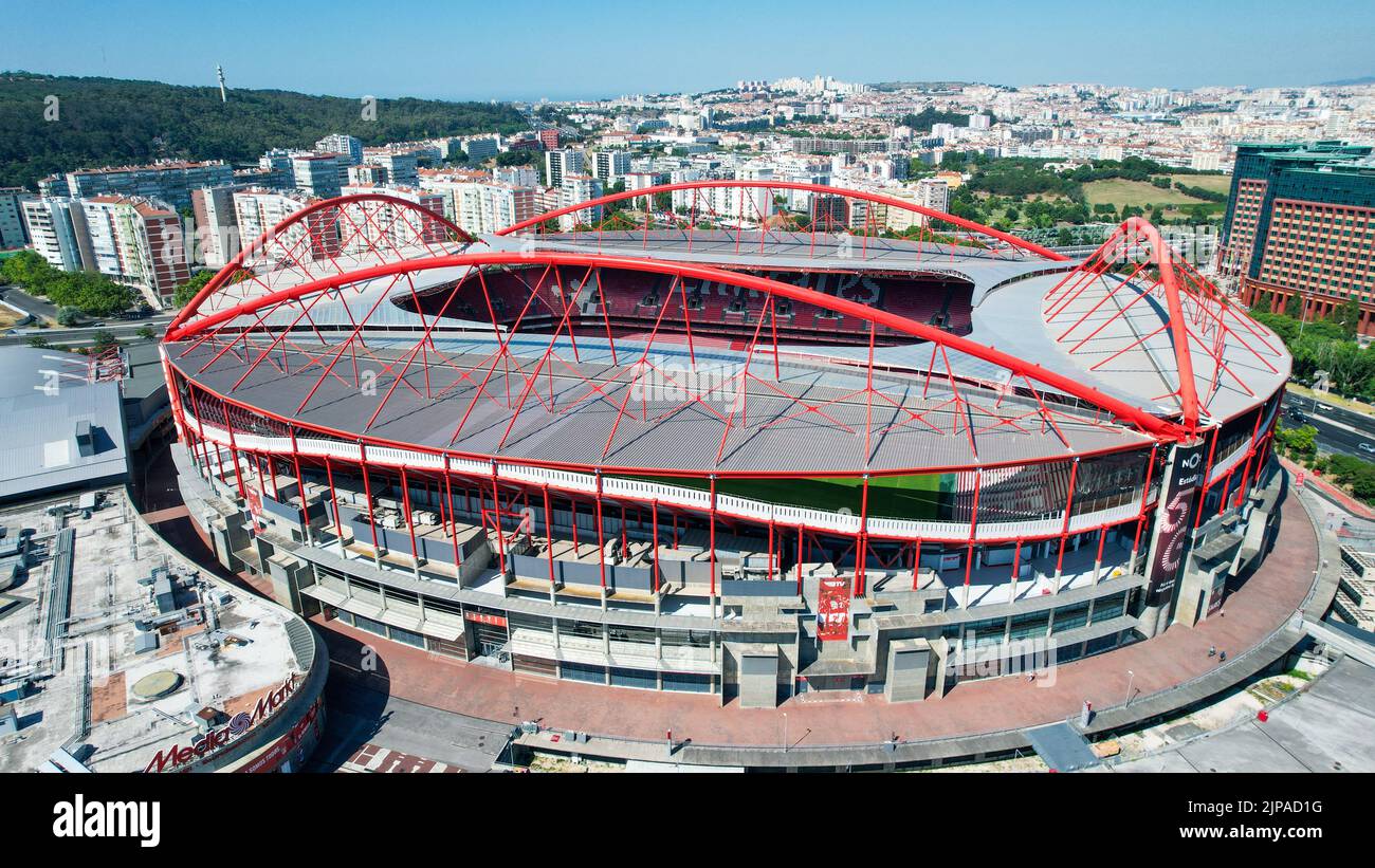 Aerial view of the Benfica Stadium home to the S.L. Benfica football ...