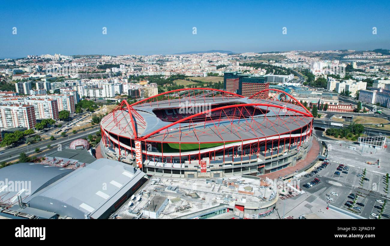 Aerial view of the Benfica Stadium home to the S.L. Benfica football ...