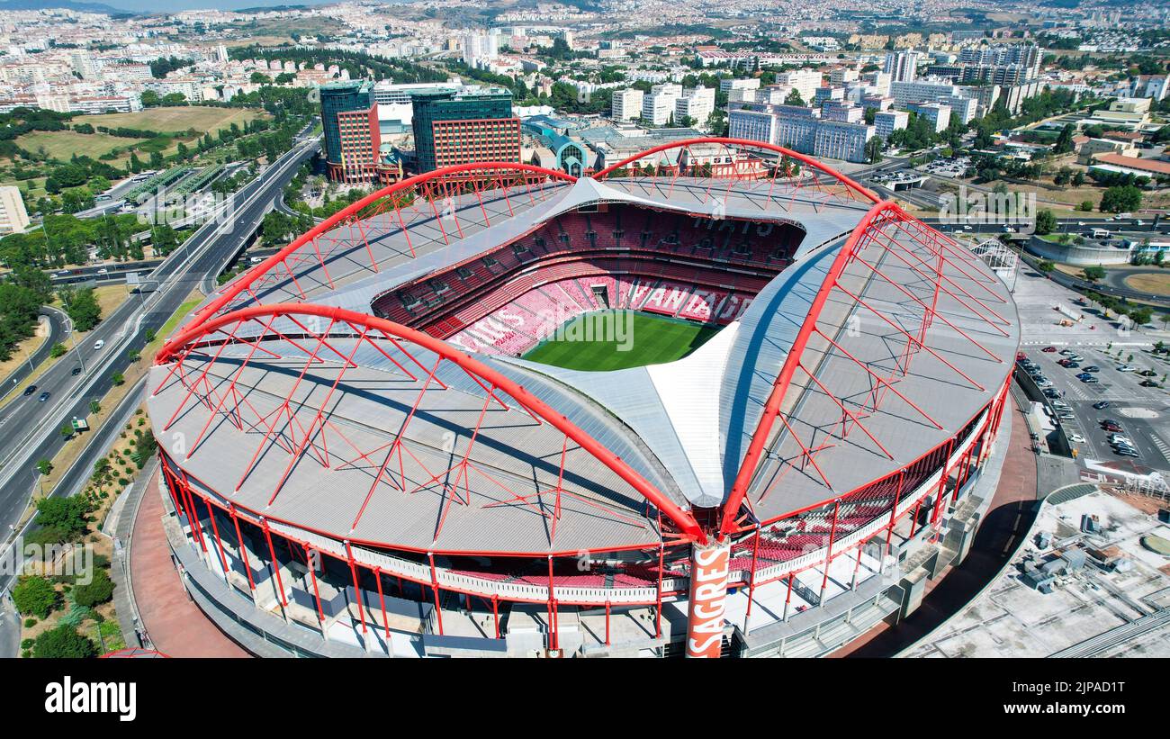 Aerial view of the Benfica Stadium home to the S.L. Benfica football ...