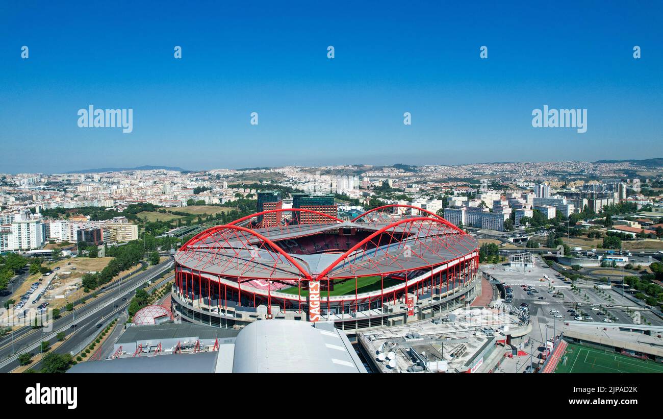 Aerial view of the Benfica Stadium home to the S.L. Benfica football ...