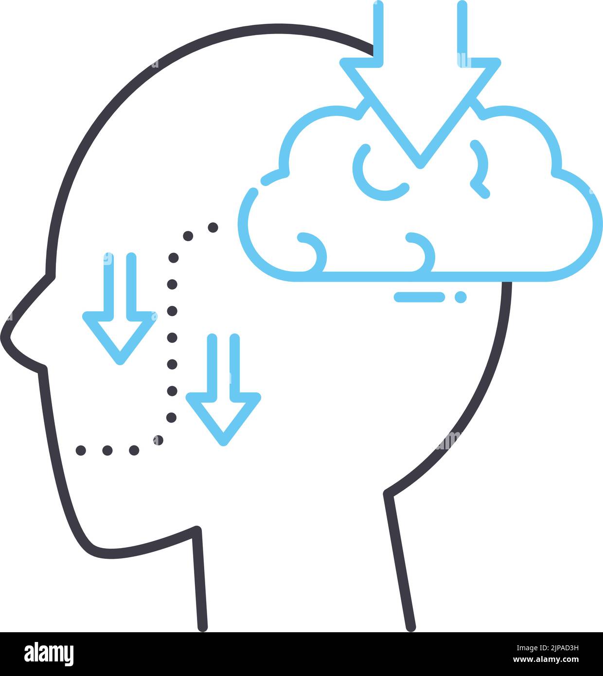 memorization line icon, outline symbol, vector illustration, concept ...
