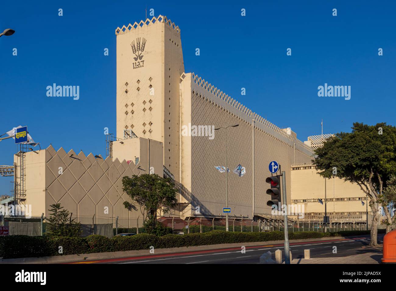 Haifa, Israel - 20 July 2022, Grain Silo Dagon is 68m high and has ...