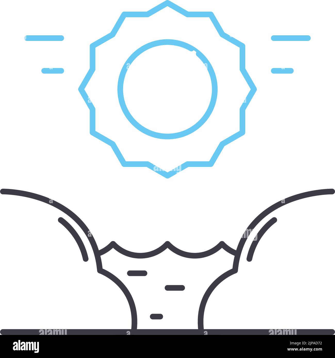 Ocean sunrise icon outline Stock Vector Images - Alamy