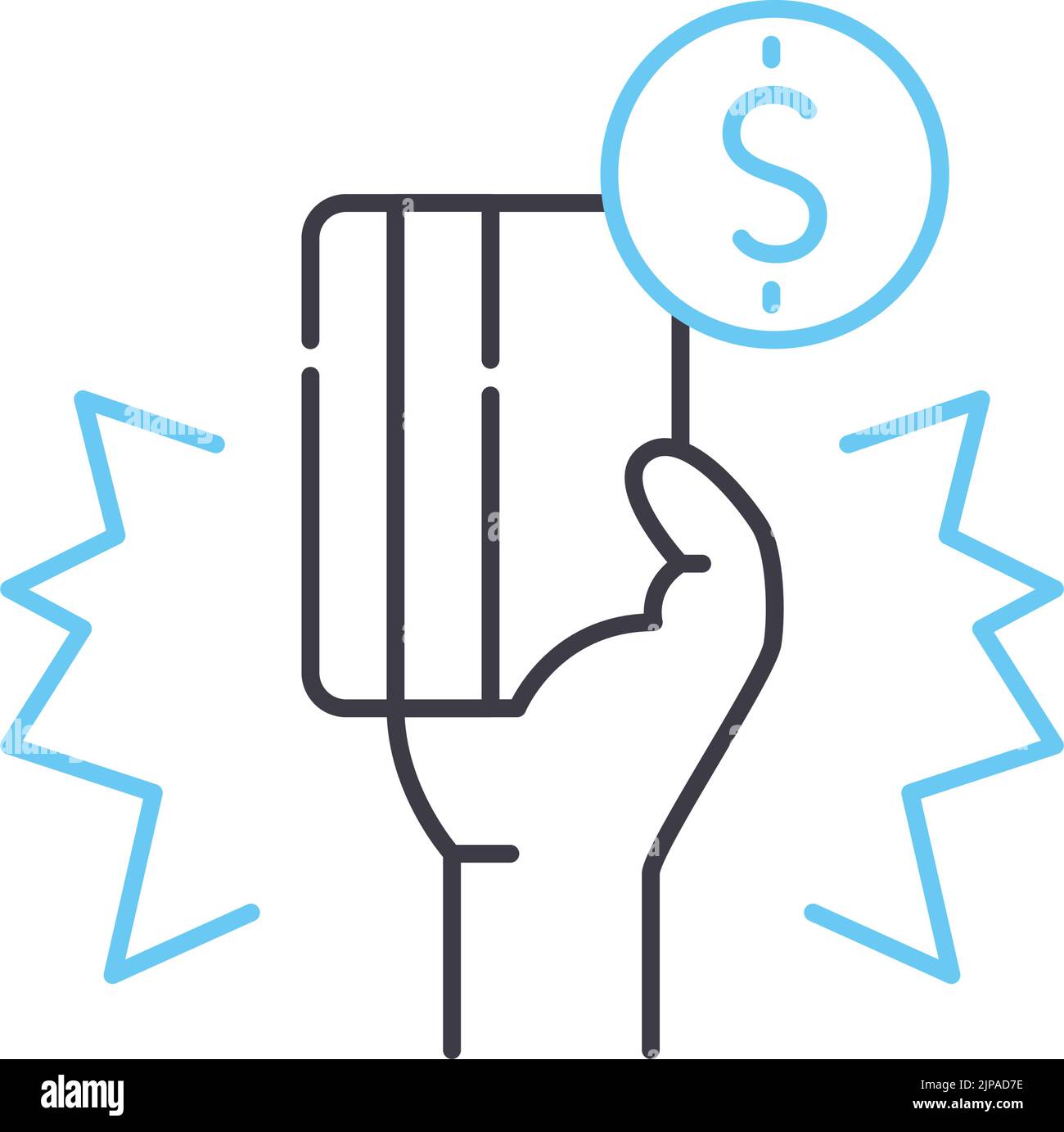 paying line icon, outline symbol, vector illustration, concept sign ...