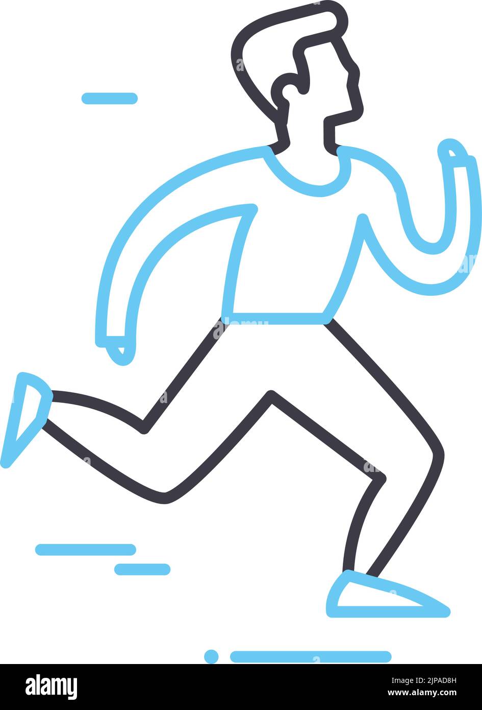 running man line icon, outline symbol, vector illustration, concept ... running man line icon, outline symbol, vector illustration, concept ...