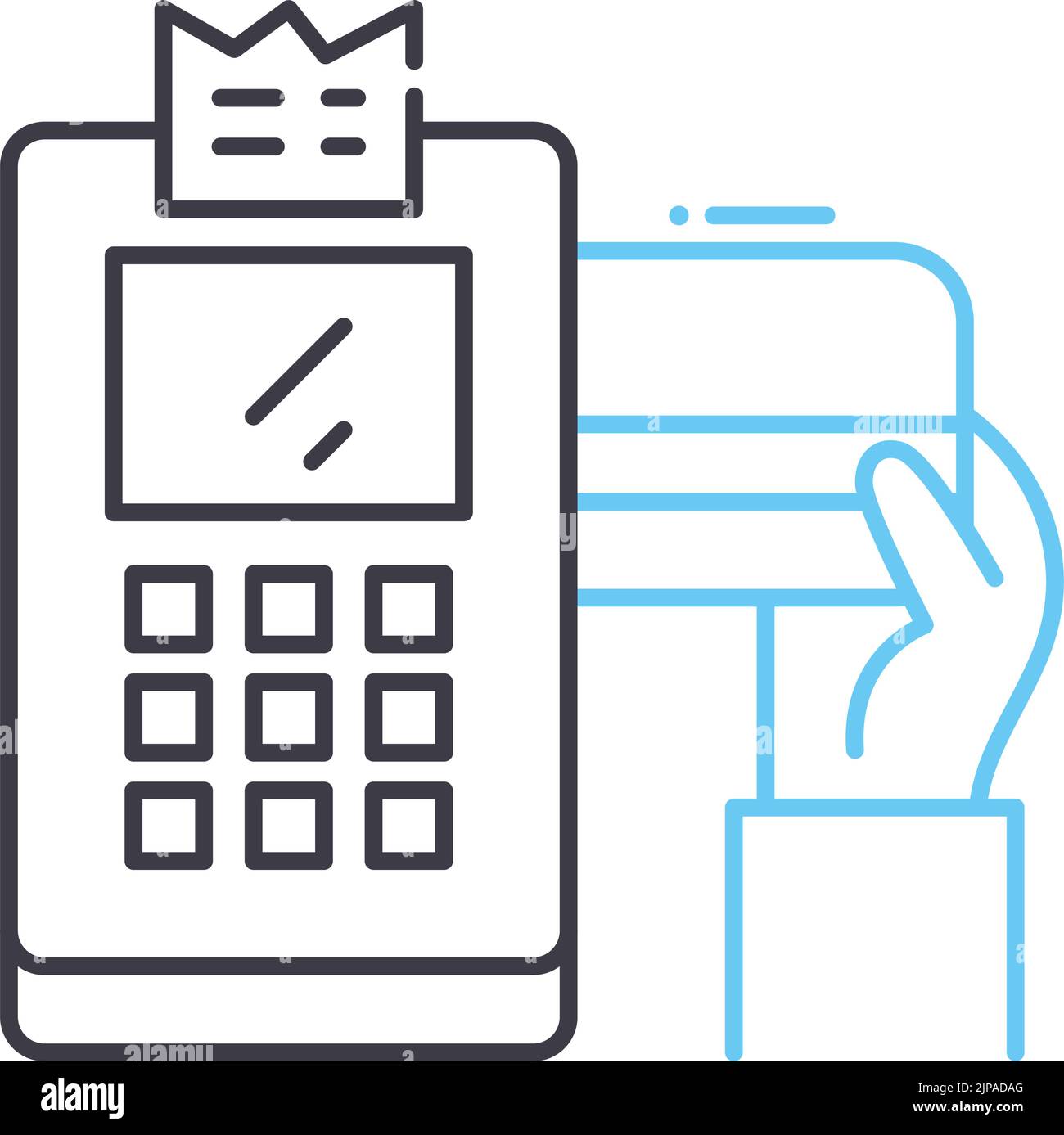 payment machine line icon, outline symbol, vector illustration, concept ...