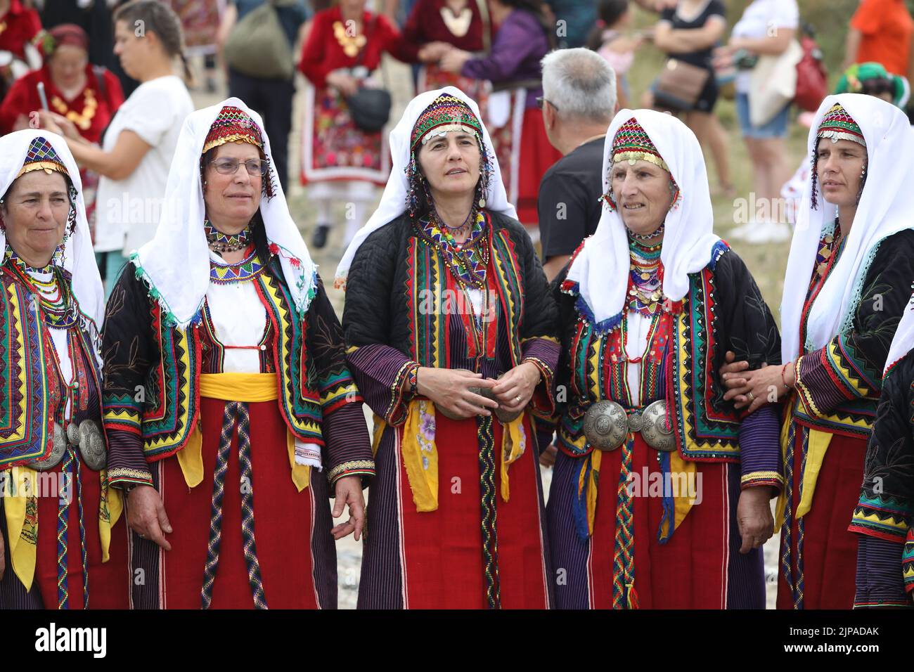 People in traditional folk costume of The National Folklore Fair in ...