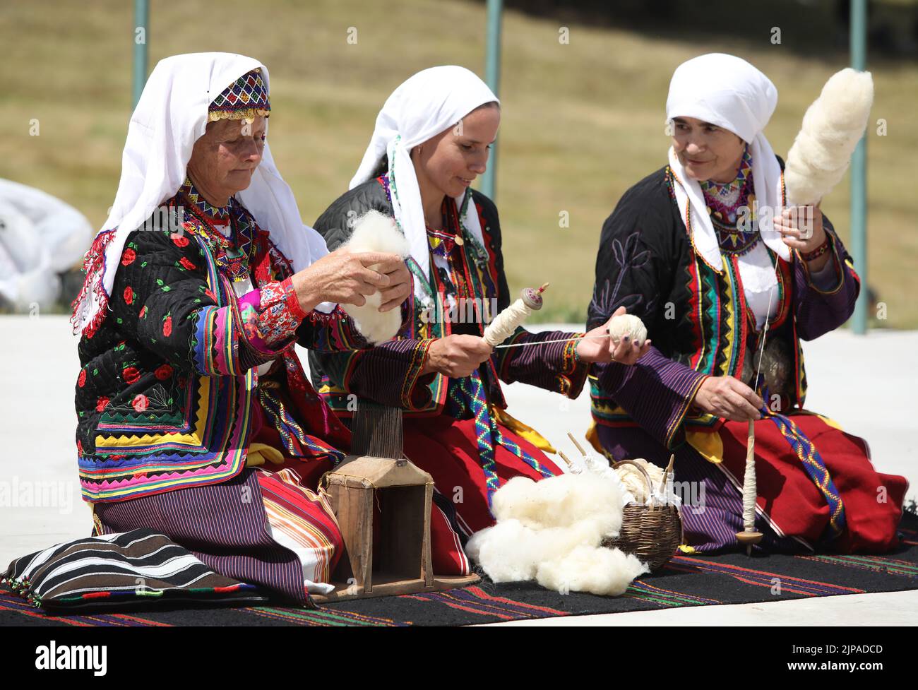 People in traditional folk costume of The National Folklore Fair in ...