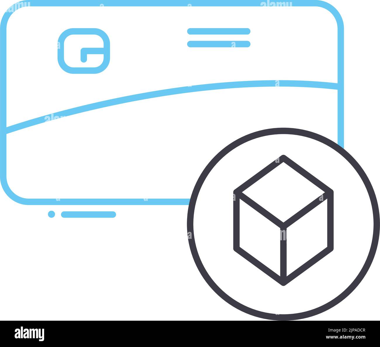 prepaid card line icon, outline symbol, vector illustration, concept ...