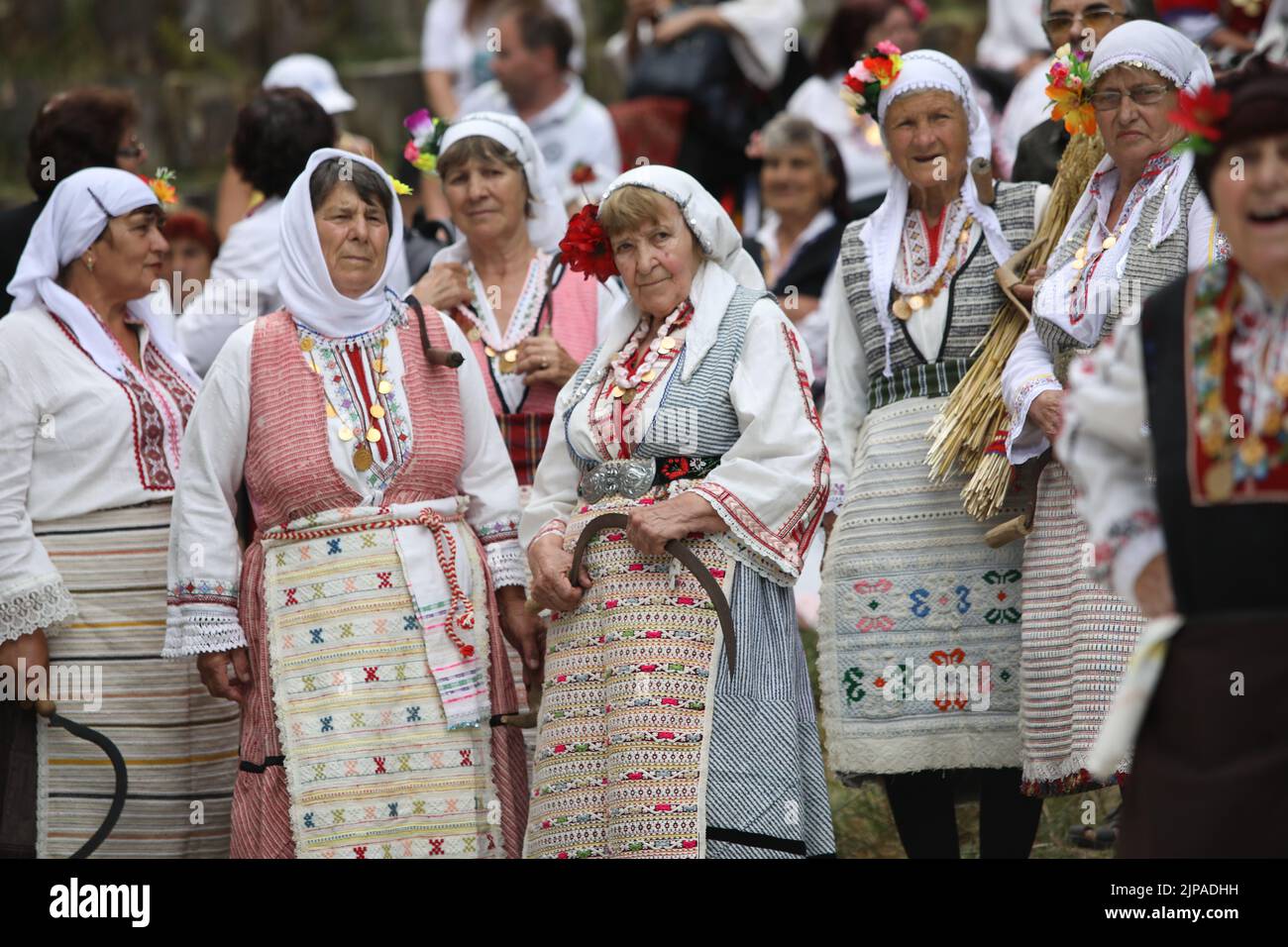 People in traditional folk costume of The National Folklore Fair in ...