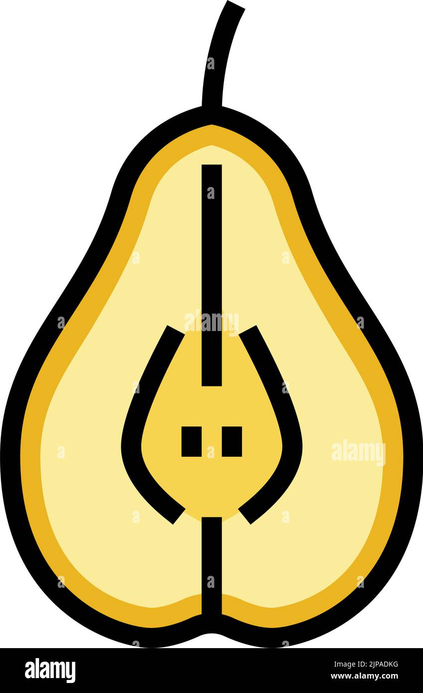 pear cut one color icon vector illustration Stock Vector Image & Art ...