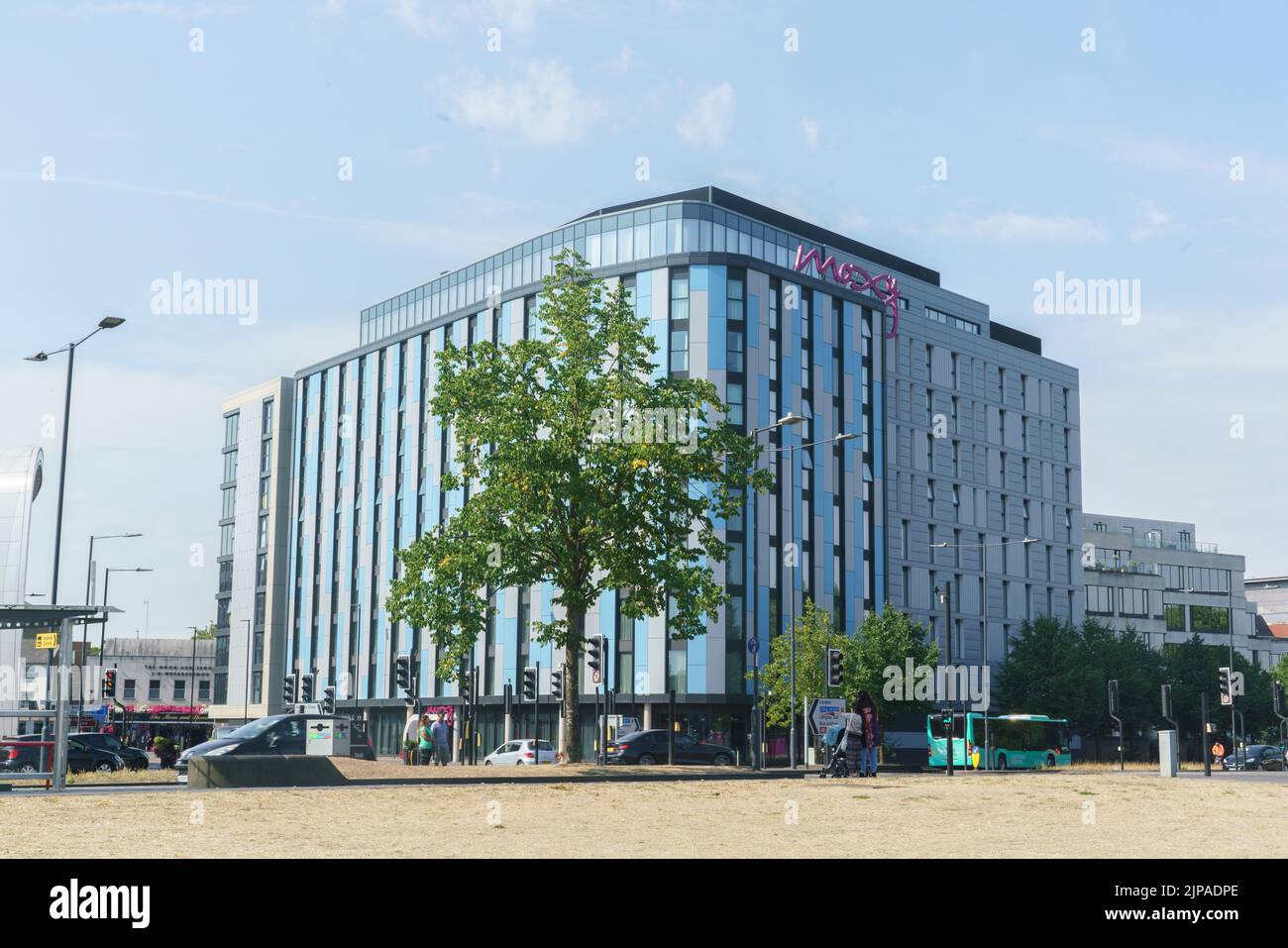 The Moxy, a new hotel complex built as part of an urban redevelopment ...