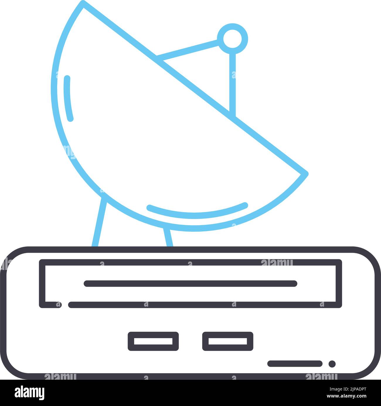 satellite tv line icon, outline symbol, vector illustration, concept ...