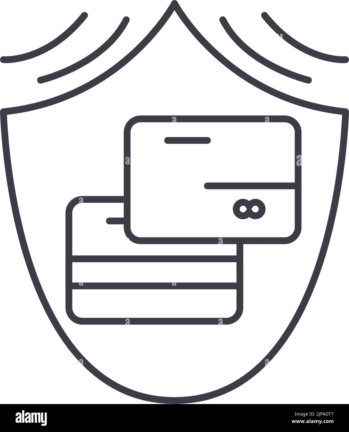secure line icon, outline symbol, vector illustration, concept sign ...