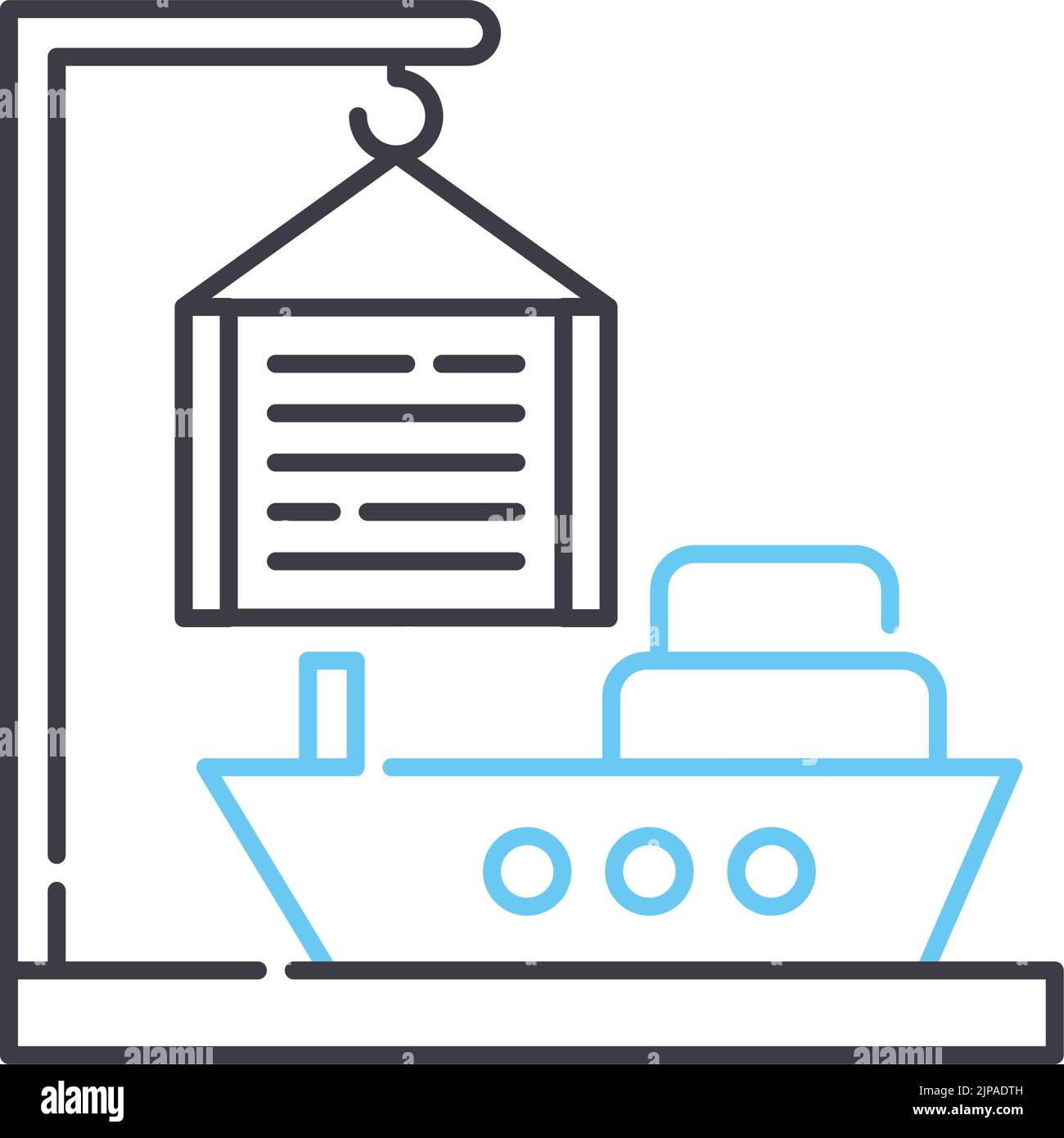 harbor line icon, outline symbol, vector illustration, concept sign ...