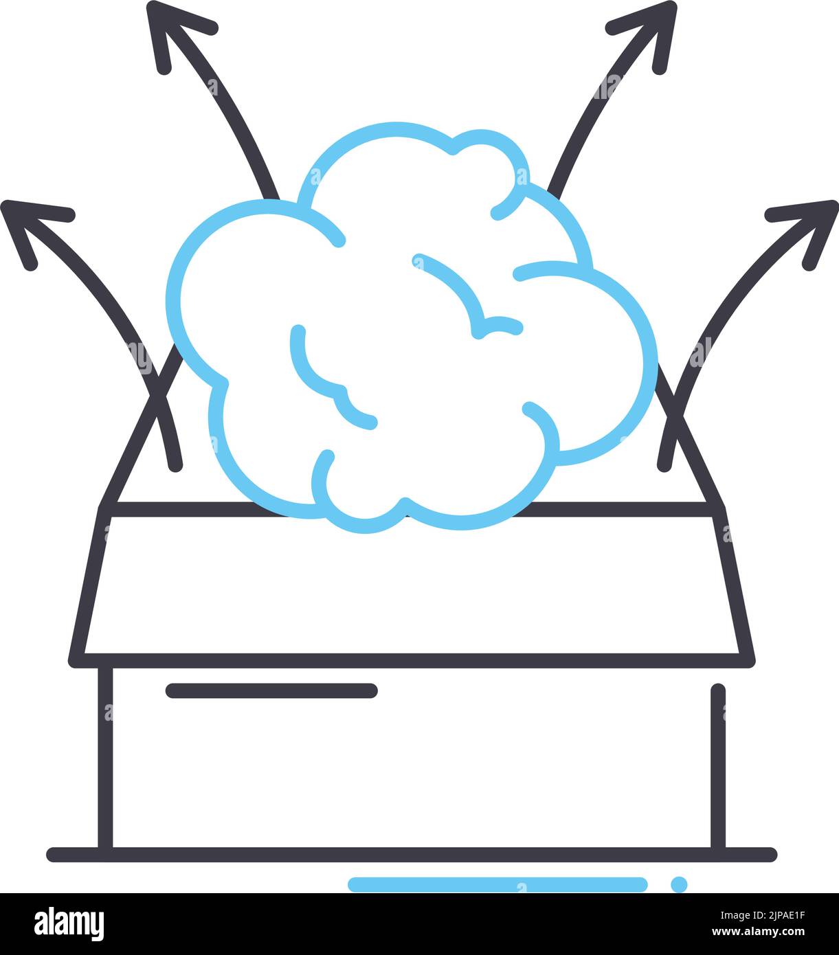 think out of the box line icon, outline symbol, vector illustration ...