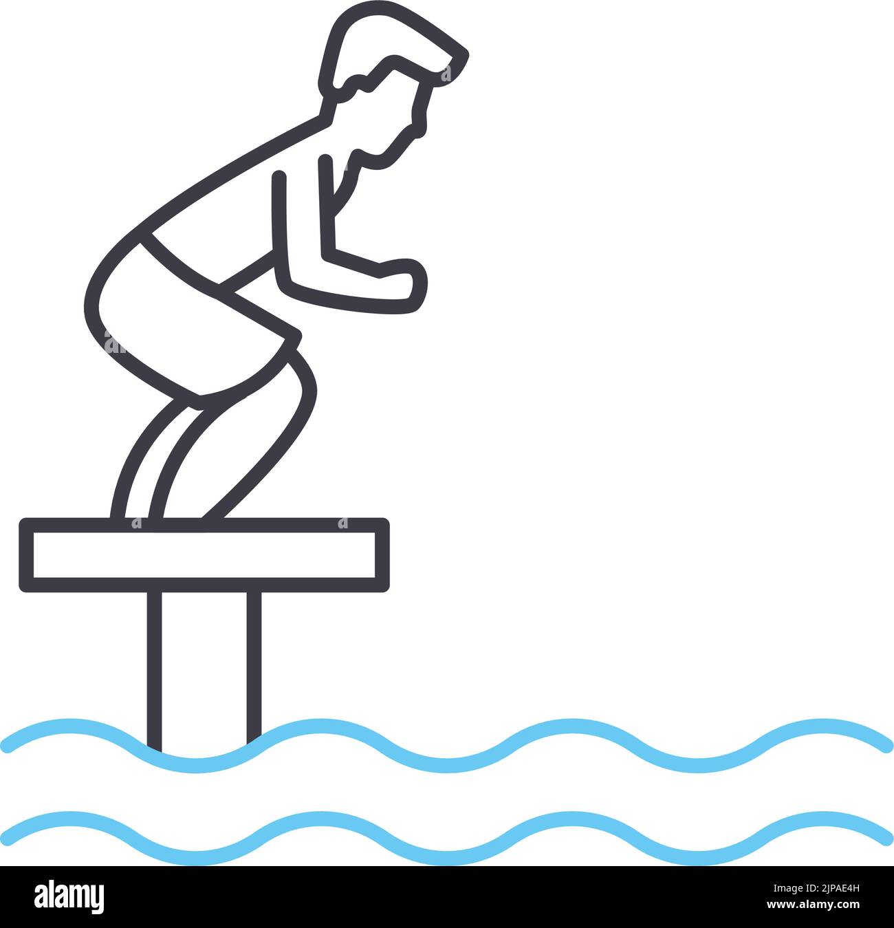 swimming activity line icon, outline symbol, vector illustration ...