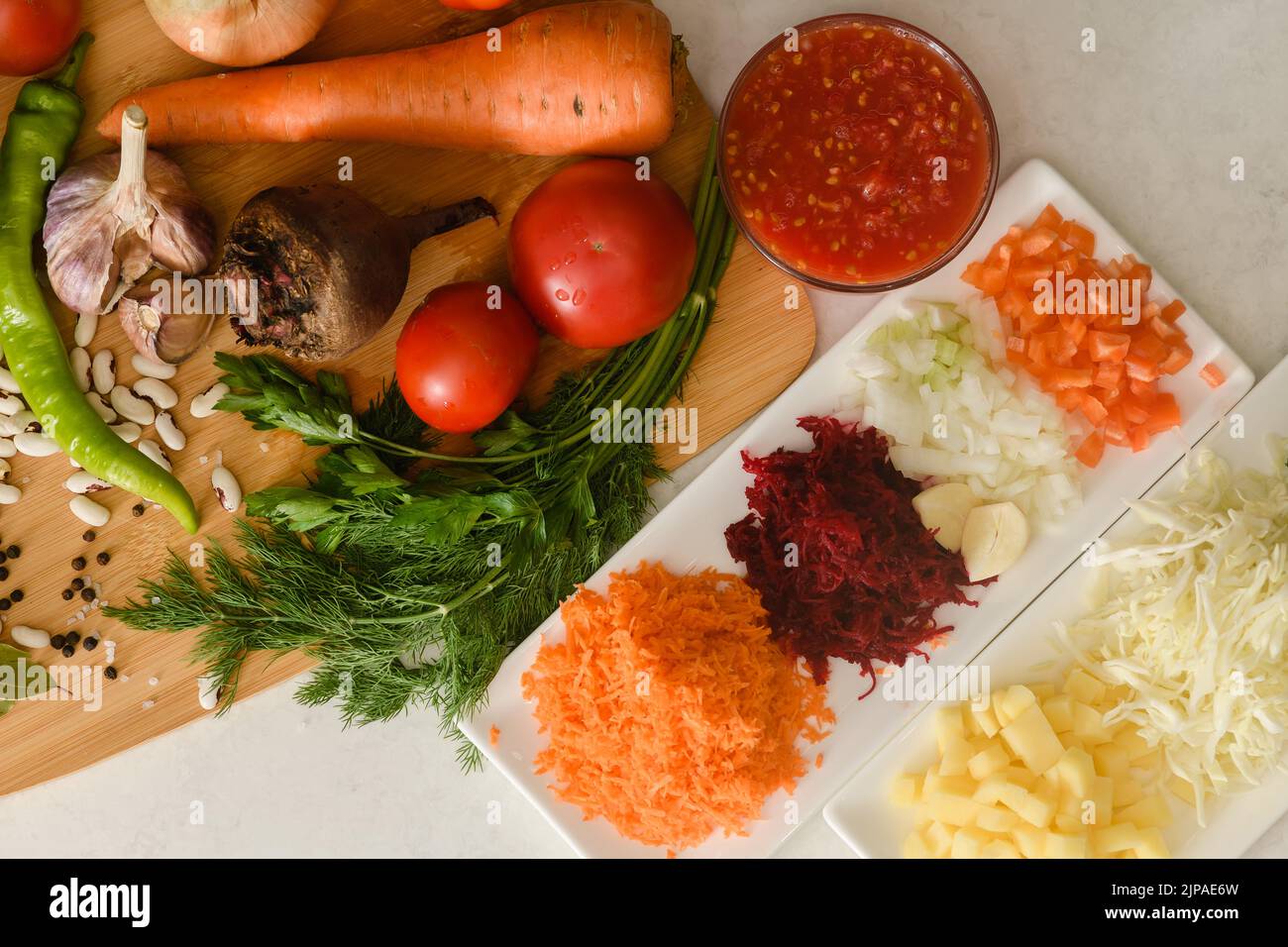 Ingredients for cooking the national Ukrainian dish - borscht ...