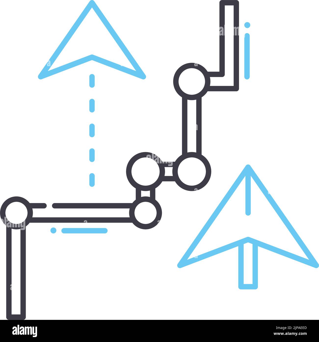 navigation arrow line icon, outline symbol, vector illustration ...