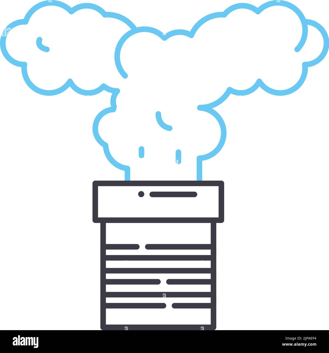 smoke line icon, outline symbol, vector illustration, concept sign ...