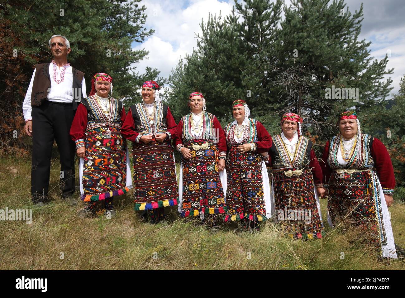 People in traditional folk costume of The National Folklore Fair in ...