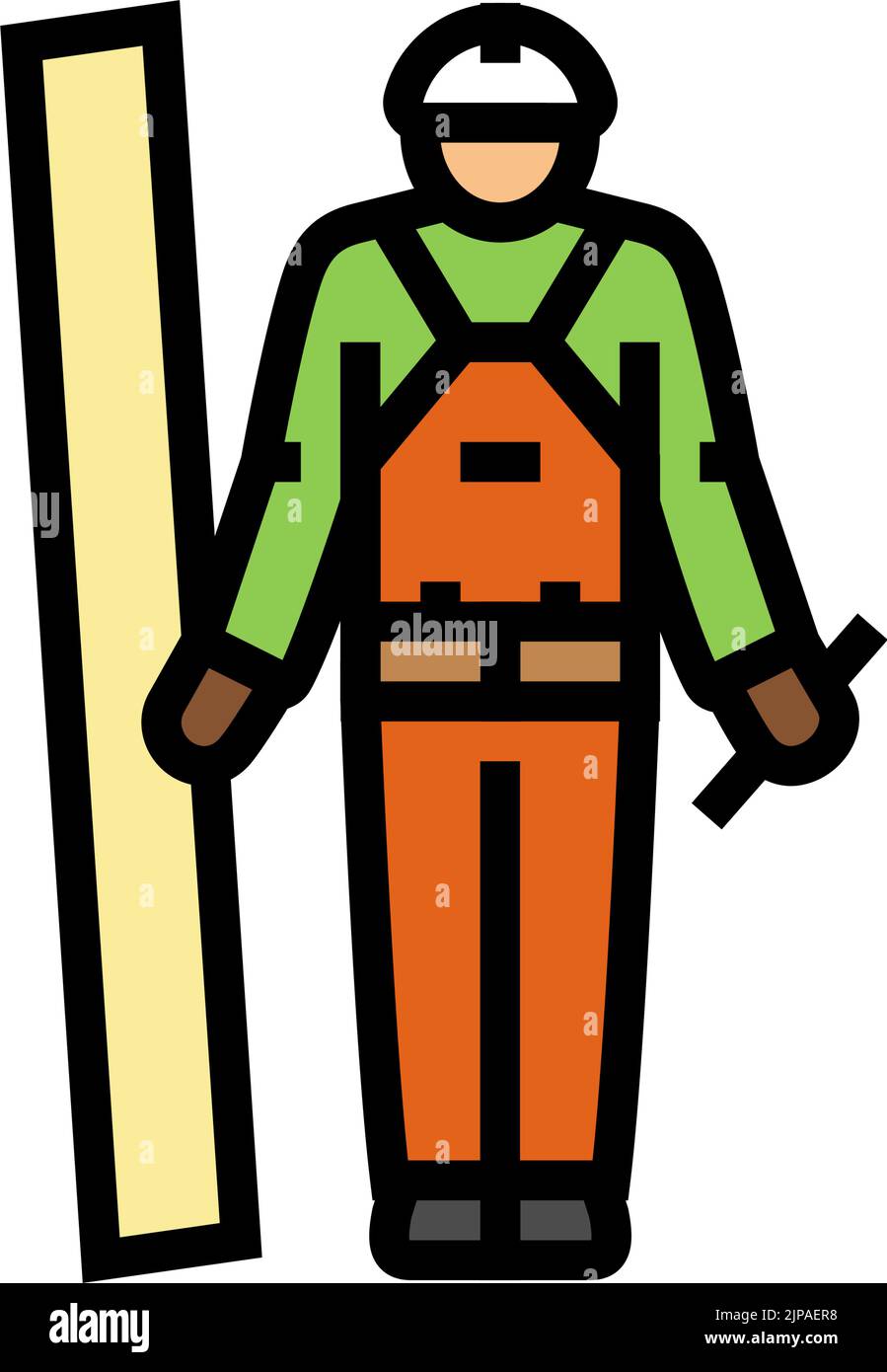 carpenter wood timber color icon vector illustration Stock Vector Image ...