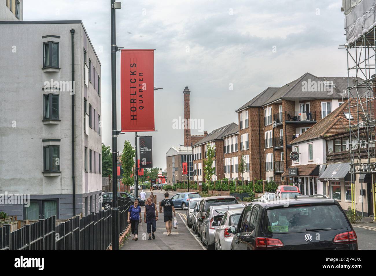 The iconic Horlicks Factory chimney, as seen from Stoke Gardens, Slough ...