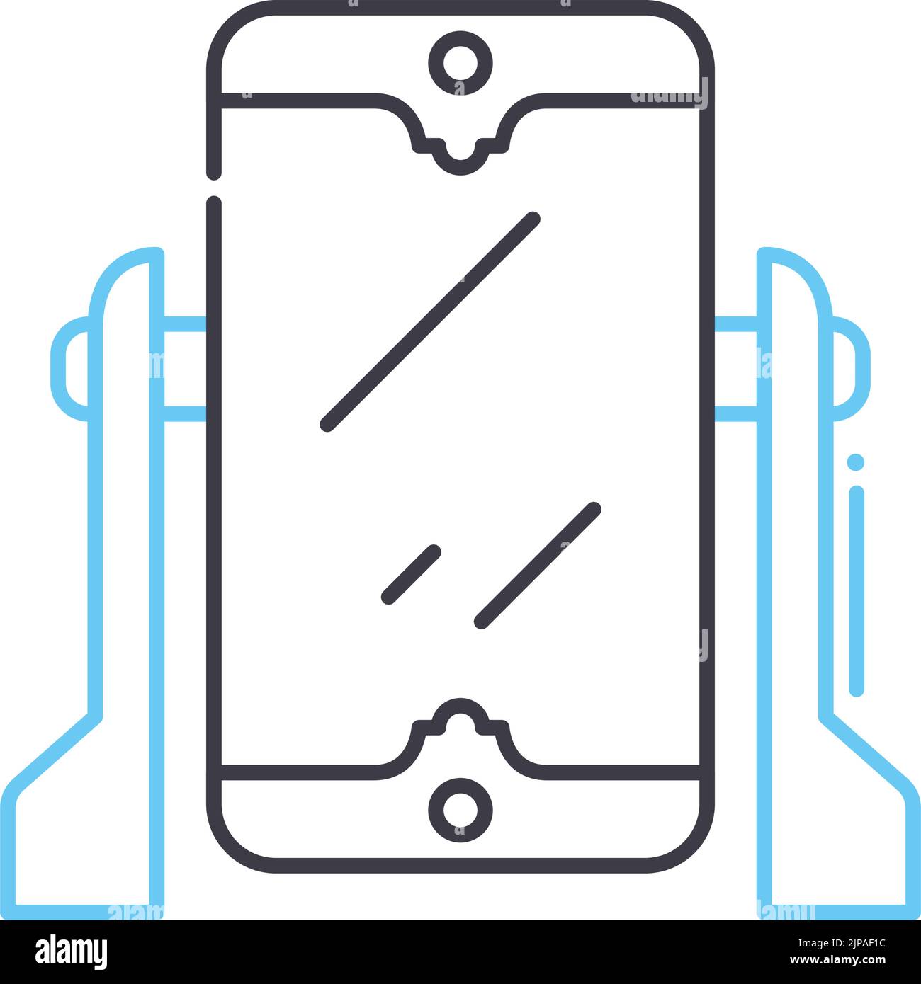mirror line icon, outline symbol, vector illustration, concept sign ...
