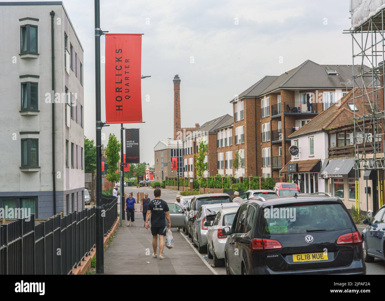 The iconic Horlicks Factory chimney, as seen from Stoke Gardens, Slough ...