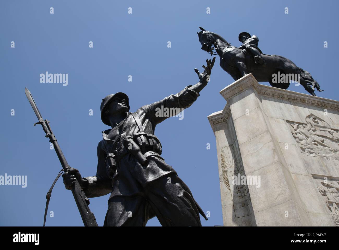 Ataturk Statue in Victory Monument in Ankara City, Turkiye Stock Photo ...
