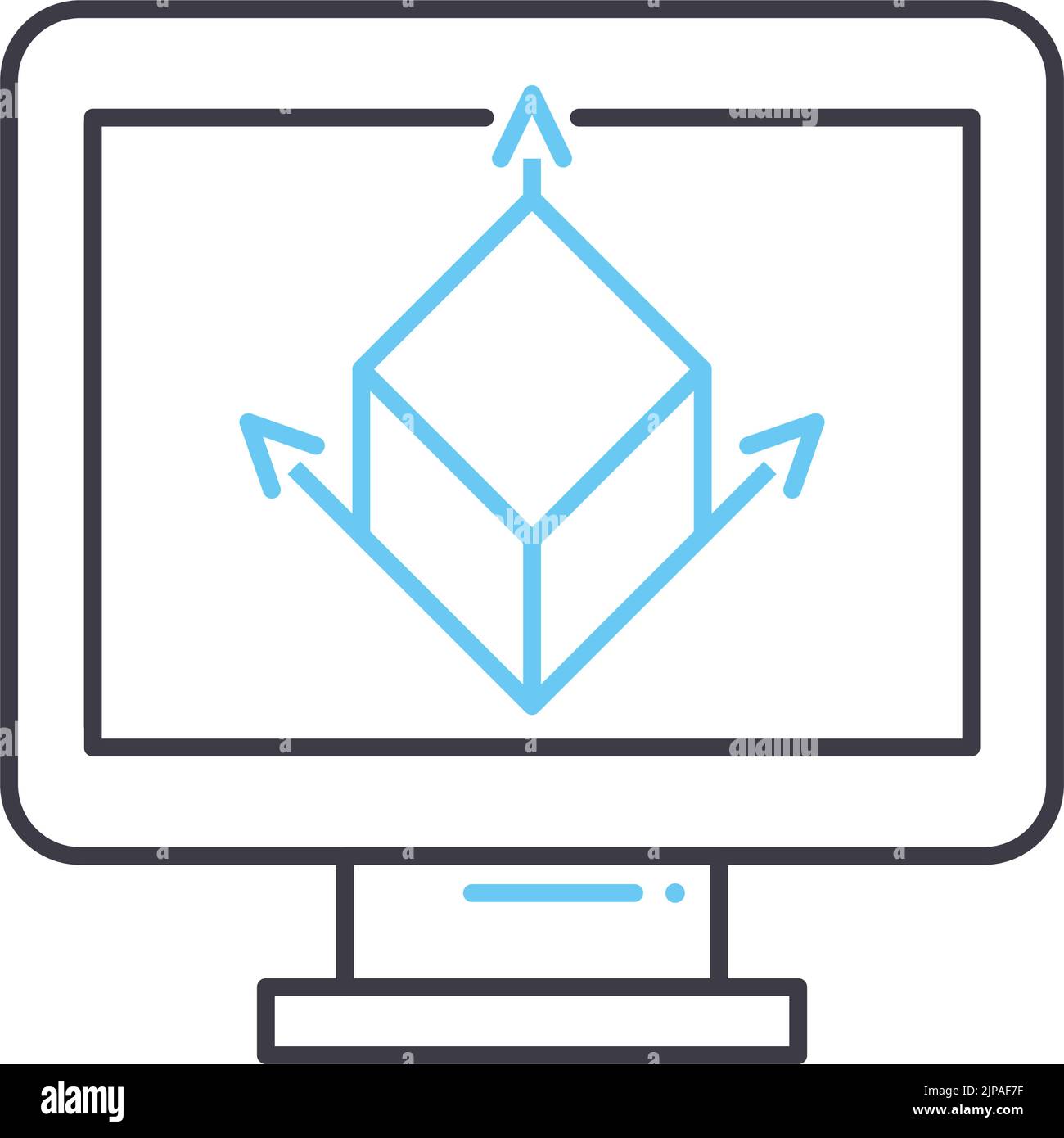 modelling line icon, outline symbol, vector illustration, concept sign ...