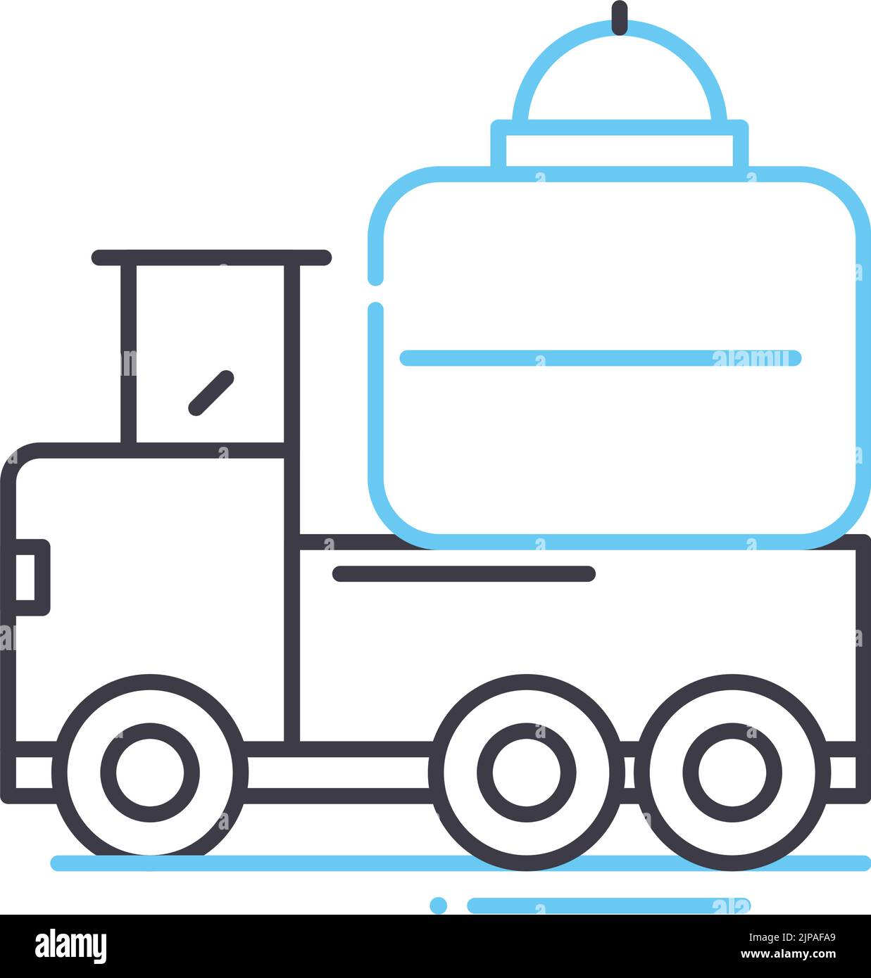 tank truck line icon, outline symbol, vector illustration, concept sign ...