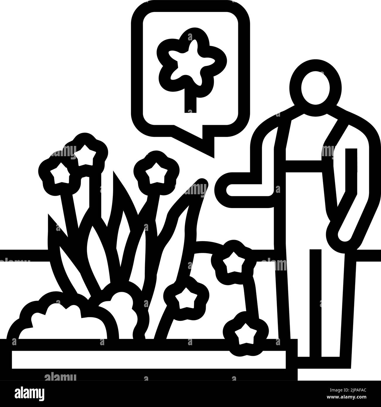 planting and flowerbeds line icon vector illustration Stock Vector ...
